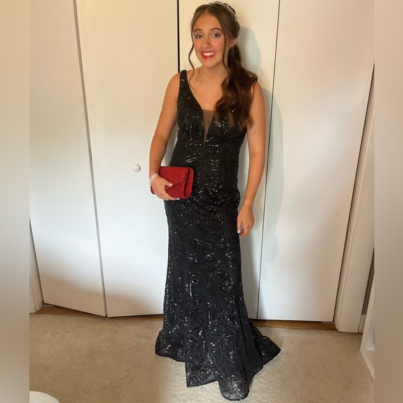 Splash | Dresses | Black Sequin Splash Prom Dress Size 6 | Poshmark